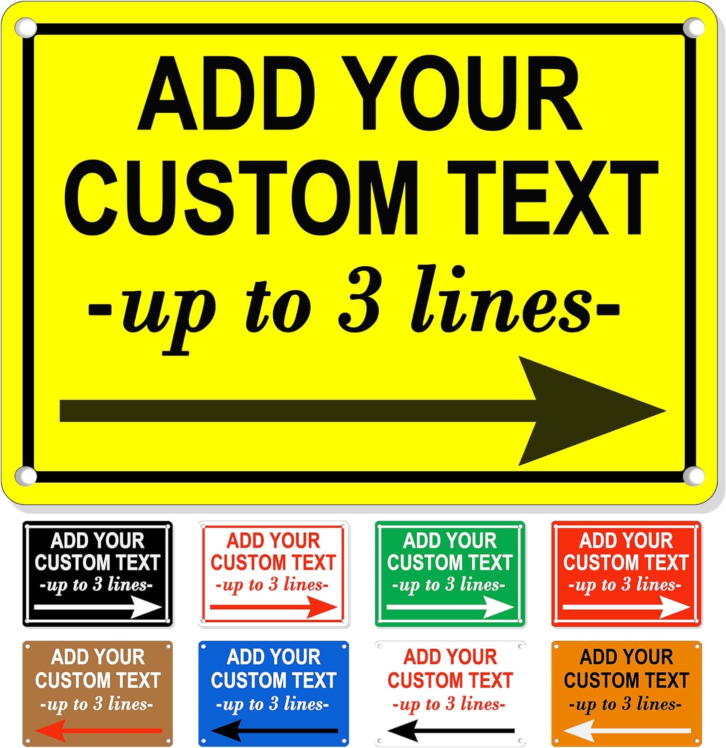 Custom Arrow Sign Outdoor 12x8 Inches, Waterproof Personalized Metal ...