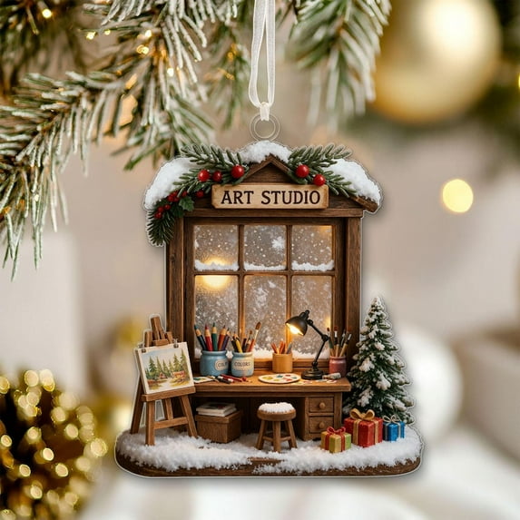 Custom Art Studio Christmas Ornament – Gift for Artists, Art Teacher ...