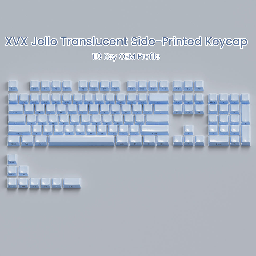 Custom Artisan Crystal Clear Keycaps Top Printed White Jello ...