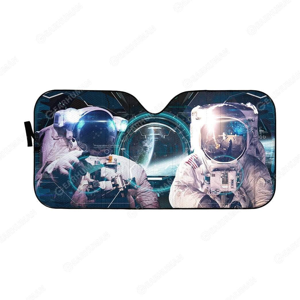 Custom Astronauts In The Spaceship Car Auto Sunshades Windshield Heat ...