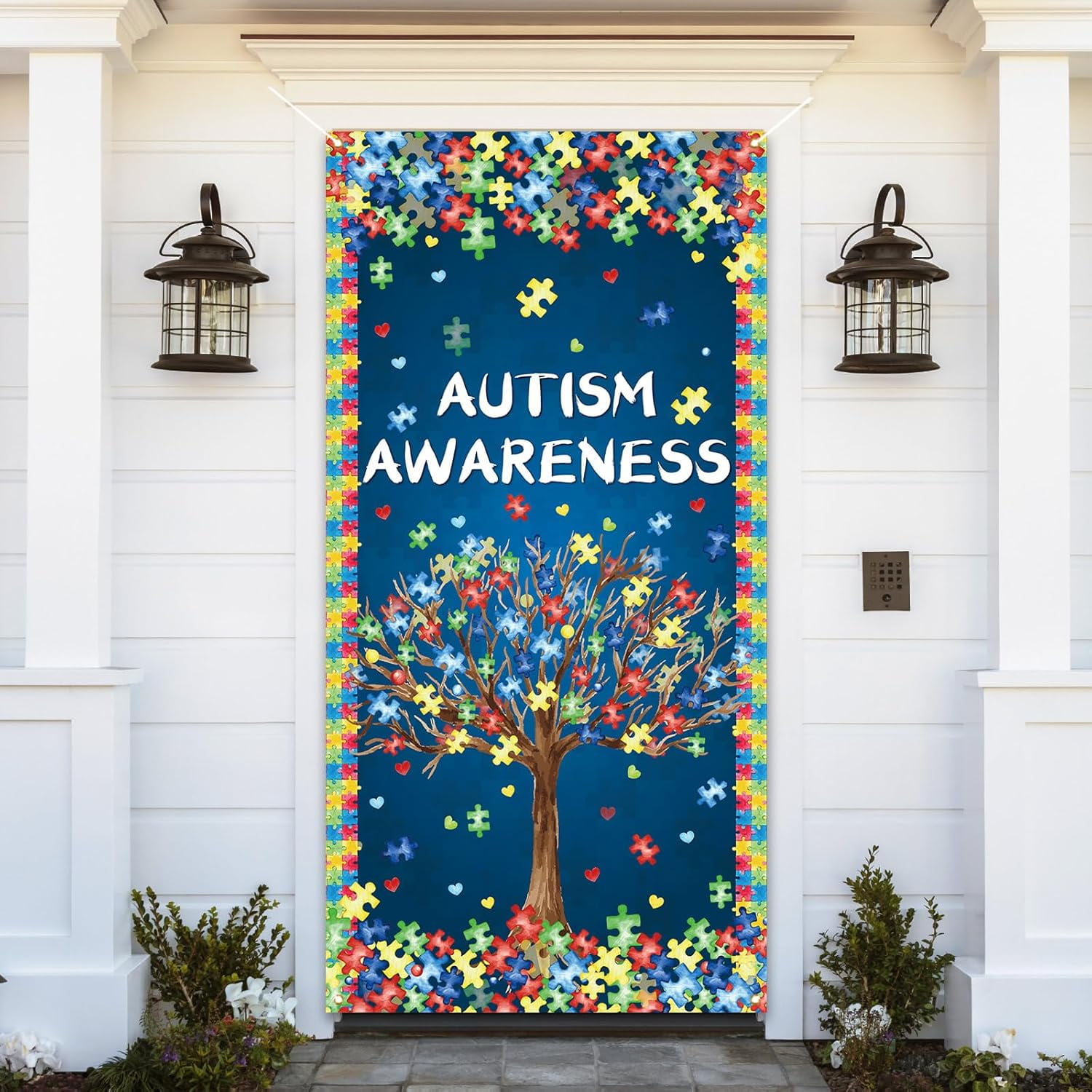 Custom Autism Awareness Door Cover Autism Awareness Photo Backdrop ...
