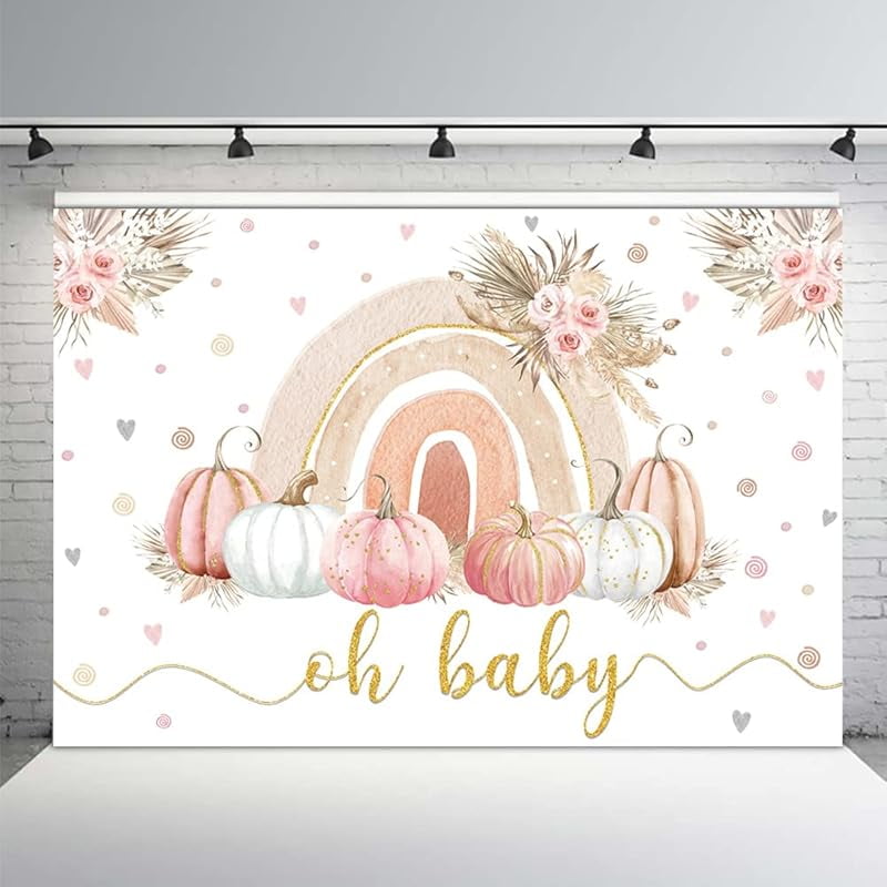 Custom Autumn Boho Little Pumpkin Backdrop Girl Happy Birthday Party ...