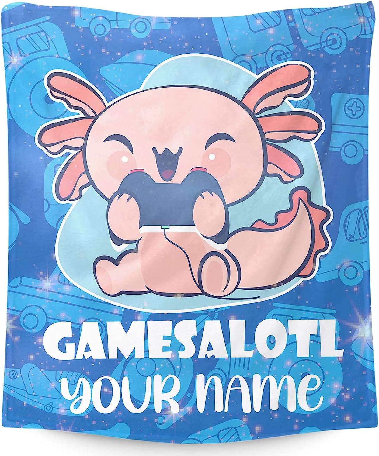 Custom Axolotl Throw Blanket with Name - 60x50 Inches Throw Size ...