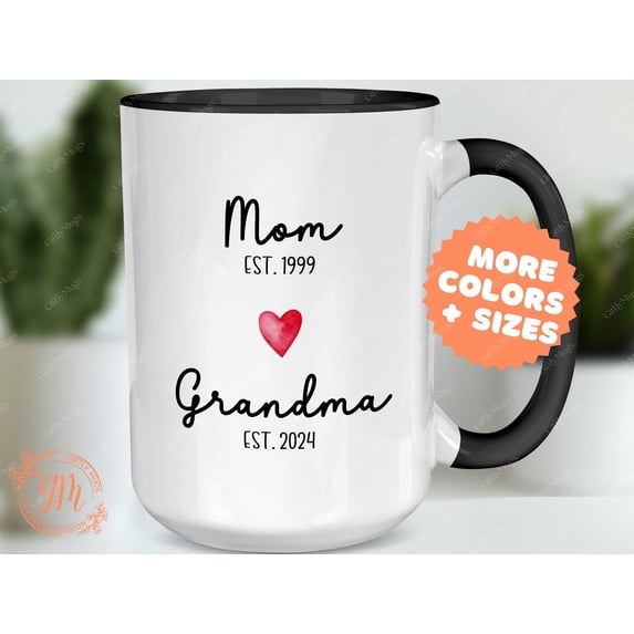 Custom Baby Announcement Grandma Mug Mom to Grandma Coffee Mug ...