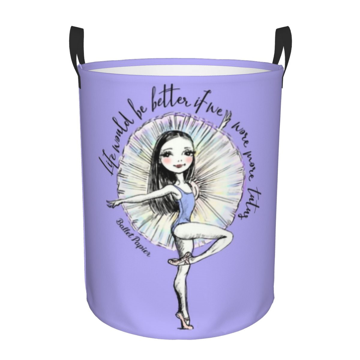 Custom Ballet Art Laundry Basket Foldable Ballerina Dancer Toy Clothes ...