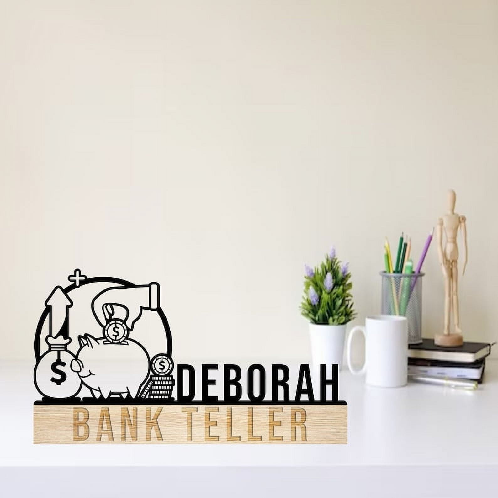 Custom Bank Teller Desk Name Plate, Bank Teller Metal Nameplate For ...