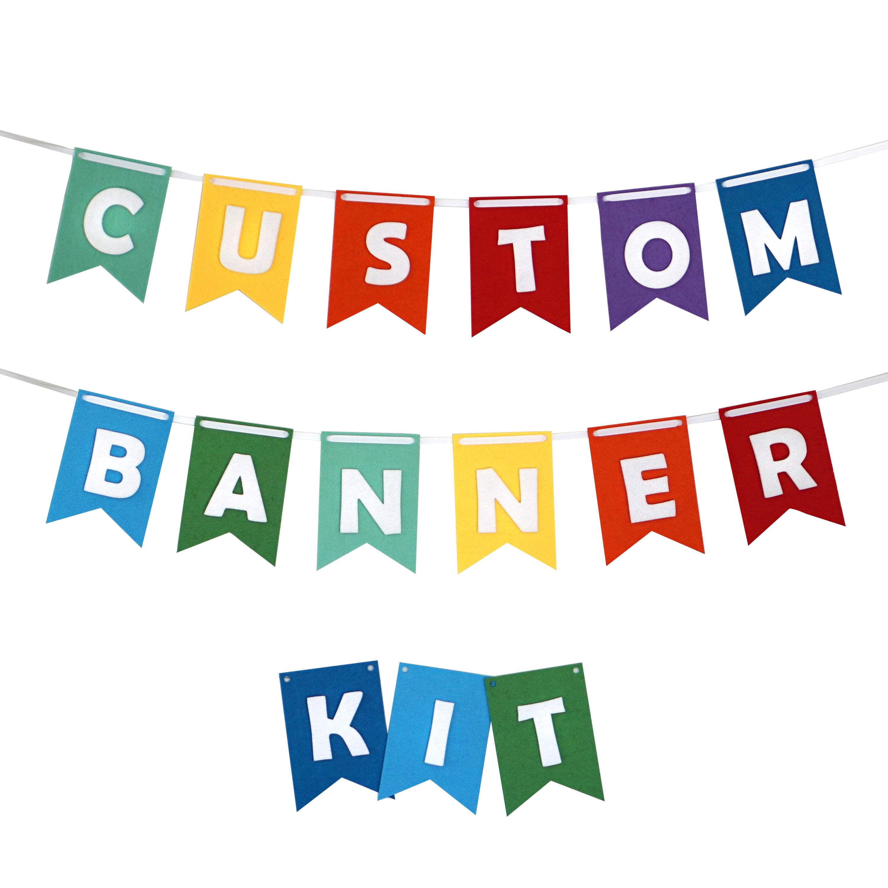Custom Banner Kits Felt Laser Cut Banners - Rainbow - Walmart.com