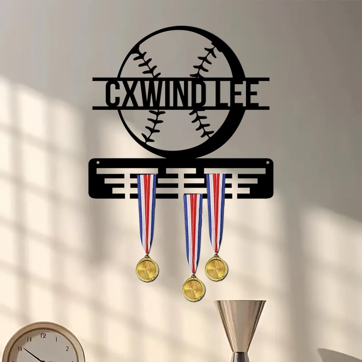 Custom Baseball Ball Medal Hanger, Baseball Medal Holder, Baseball ...