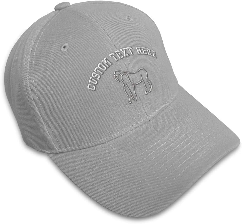Custom Baseball Cap Gorilla Outline Embroidery Acrylic Dad Hats for Men ...