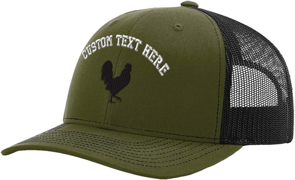 Custom Baseball Cap Rooster Shadow Cock Silhouette Embroidery Polyester ...
