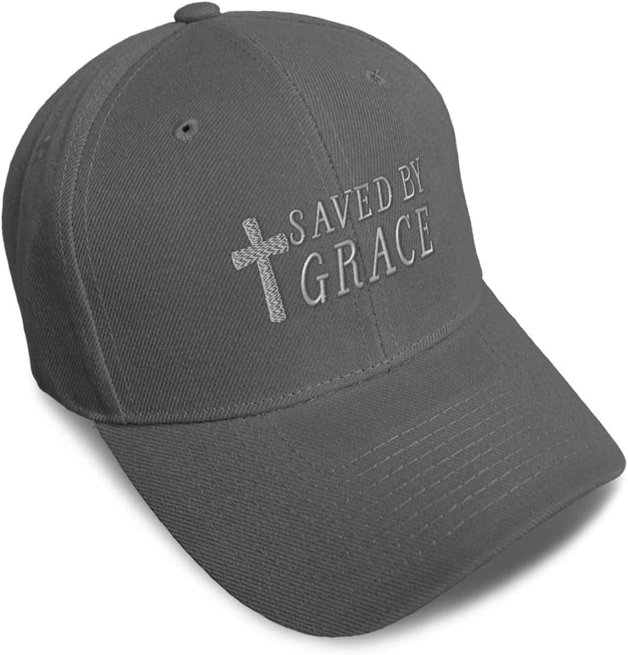 Custom Baseball Cap Saved by Grace Jesus Christian Embroidery Strap ...