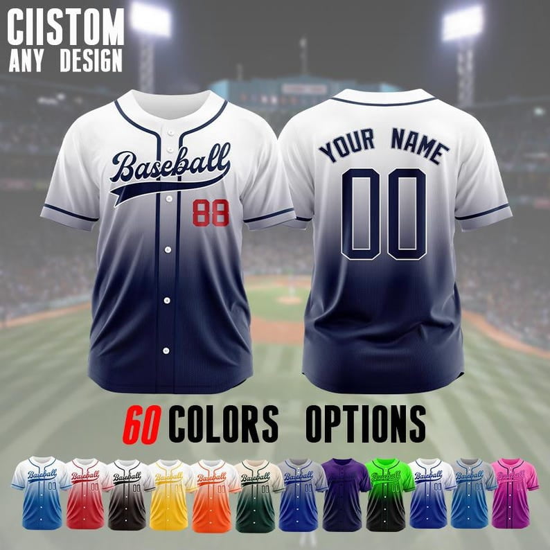 Custom Baseball Jersey Personalized Team Uniform Gradient Two-Tone ...