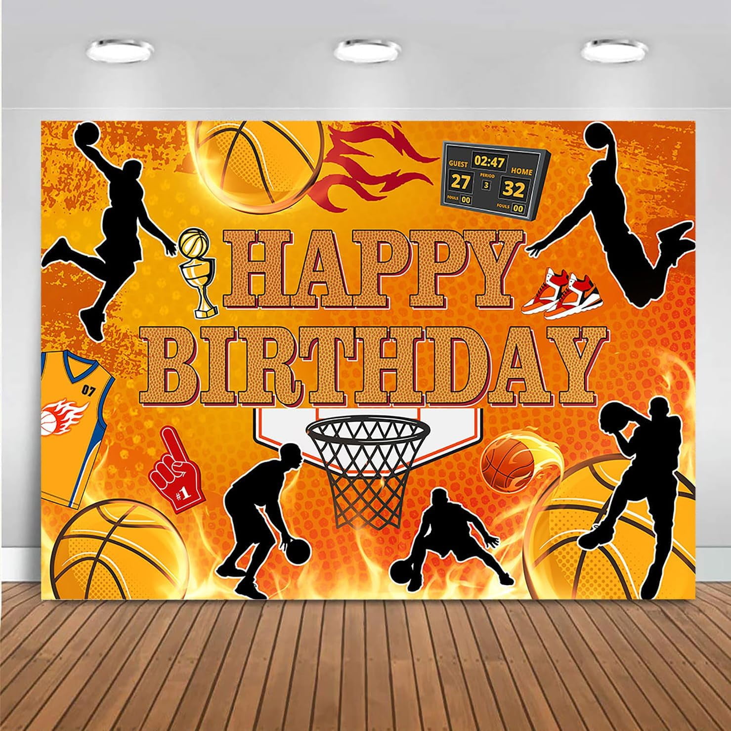 Custom Basketball Birthday Backdrop for Boys Basketball Game Birthday ...