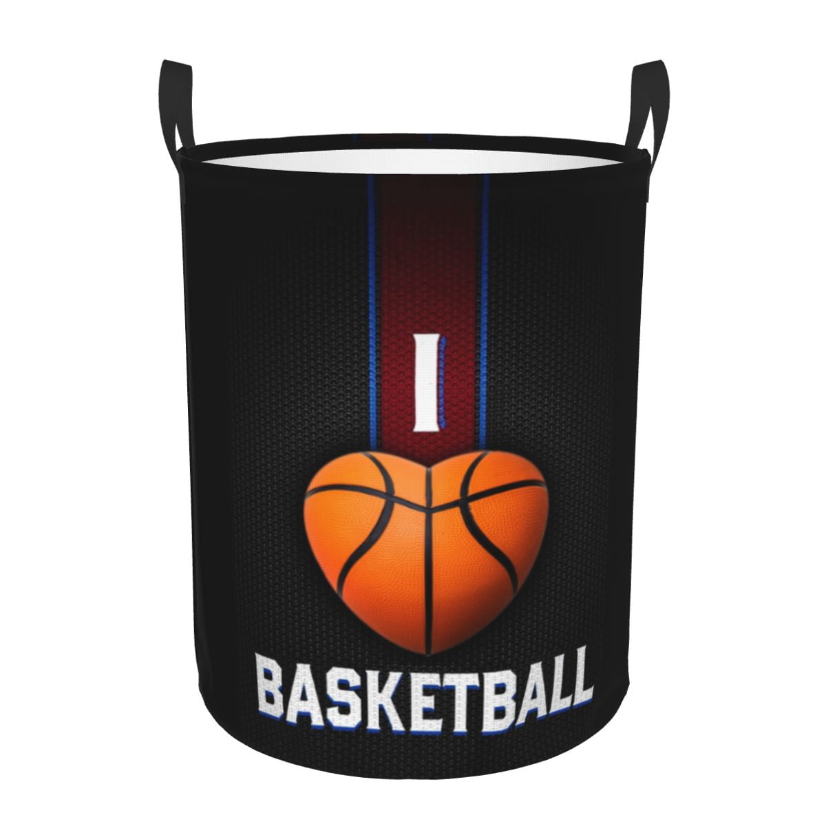 Custom Basketball Dots Round Laundry Basket Collapsible Physical ...