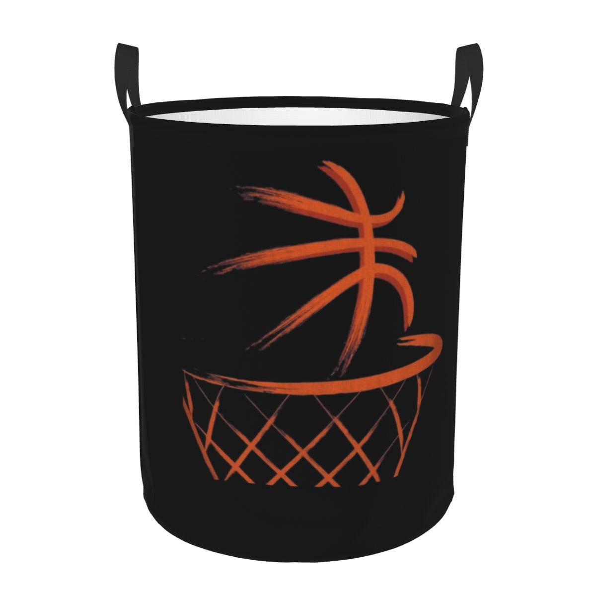 Custom Basketball Laundry Basket Foldable Dots Round Physical culture ...