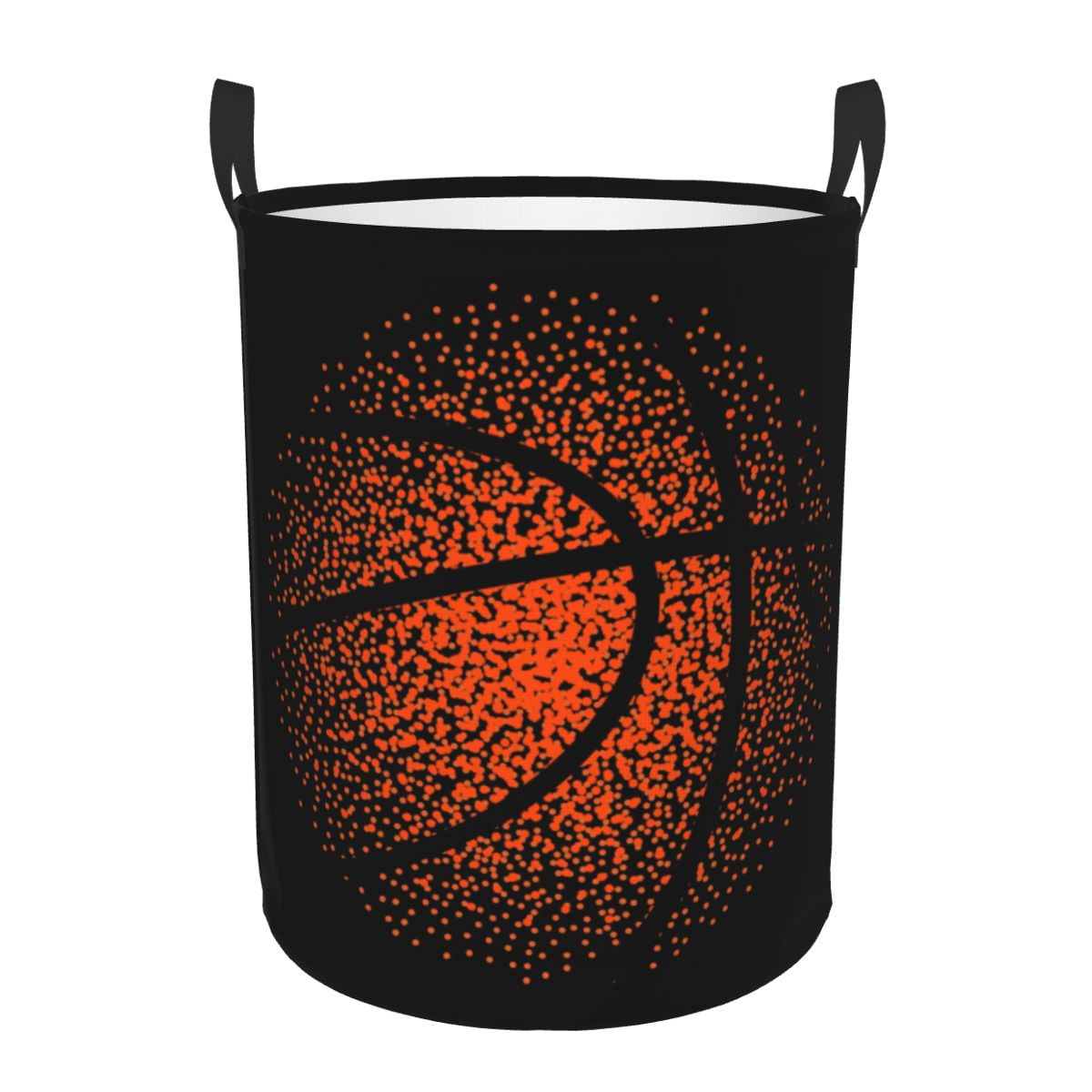 Custom Basketball Laundry Basket Foldable Dots Round Physical culture ...
