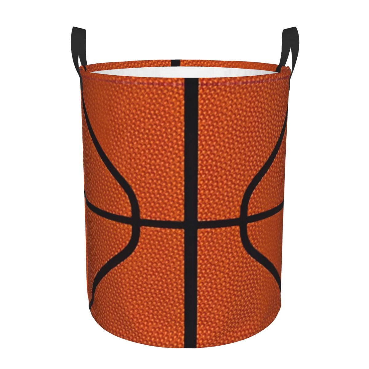 Custom Basketball Laundry Basket Foldable Dots Round Physical culture Clothes Hamper for Nursery ...