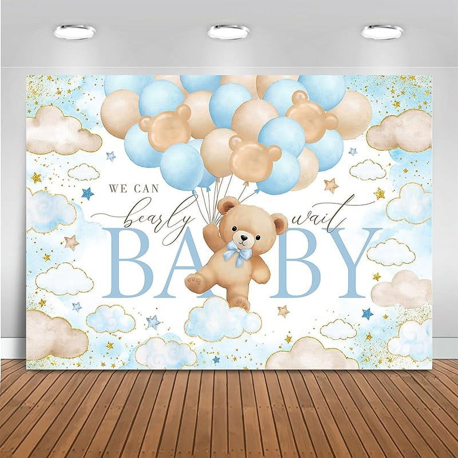 Custom Bear Baby Shower Backdrop We can Bearly Wait for Boys Baby ...