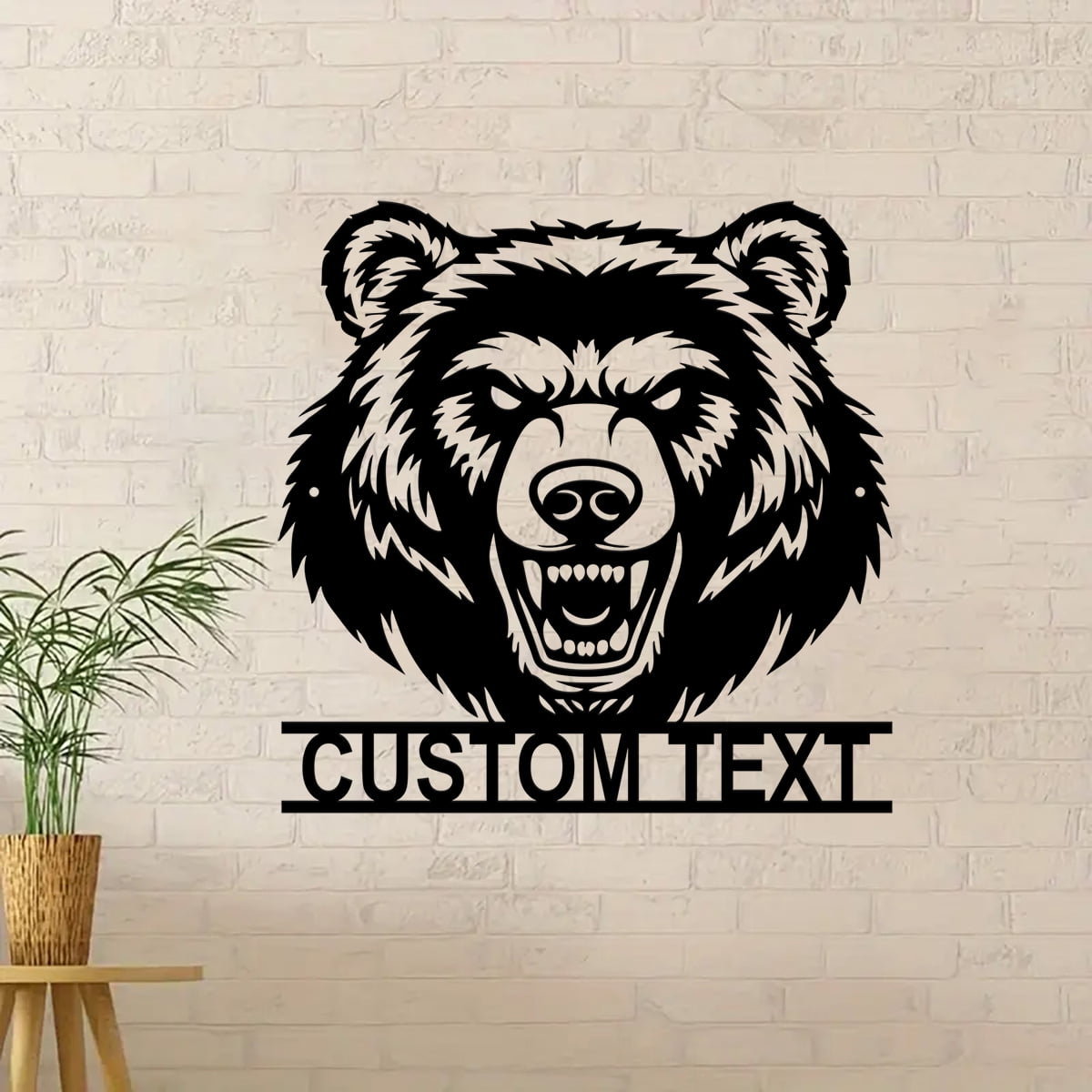 Custom Bear Sign，Custom Bear Metal Wall Art,Grizzly Bear Metal Sign ...