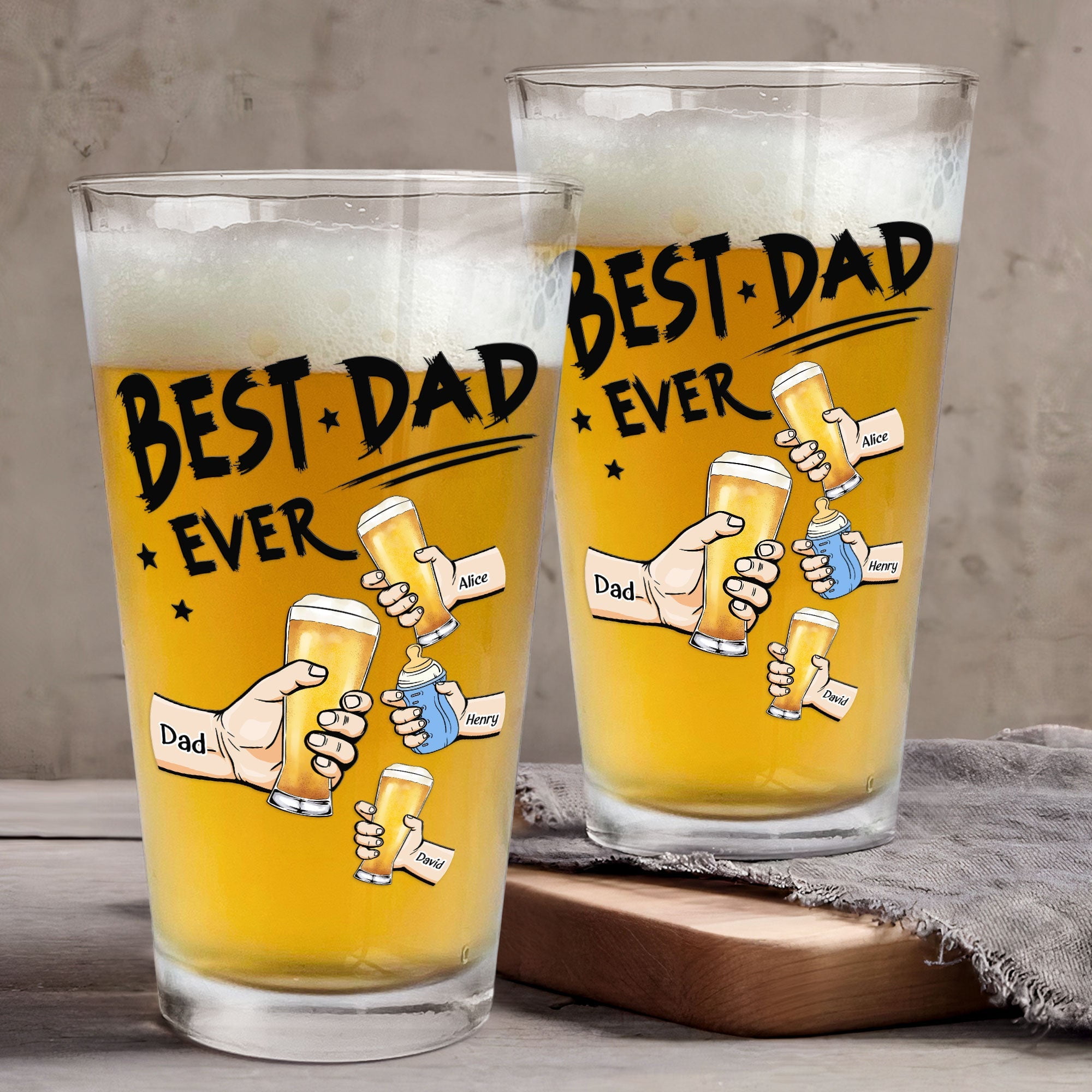 Custom Beer Glass for Dad - Personalized Pint Cup | Fathers Day Gift ...