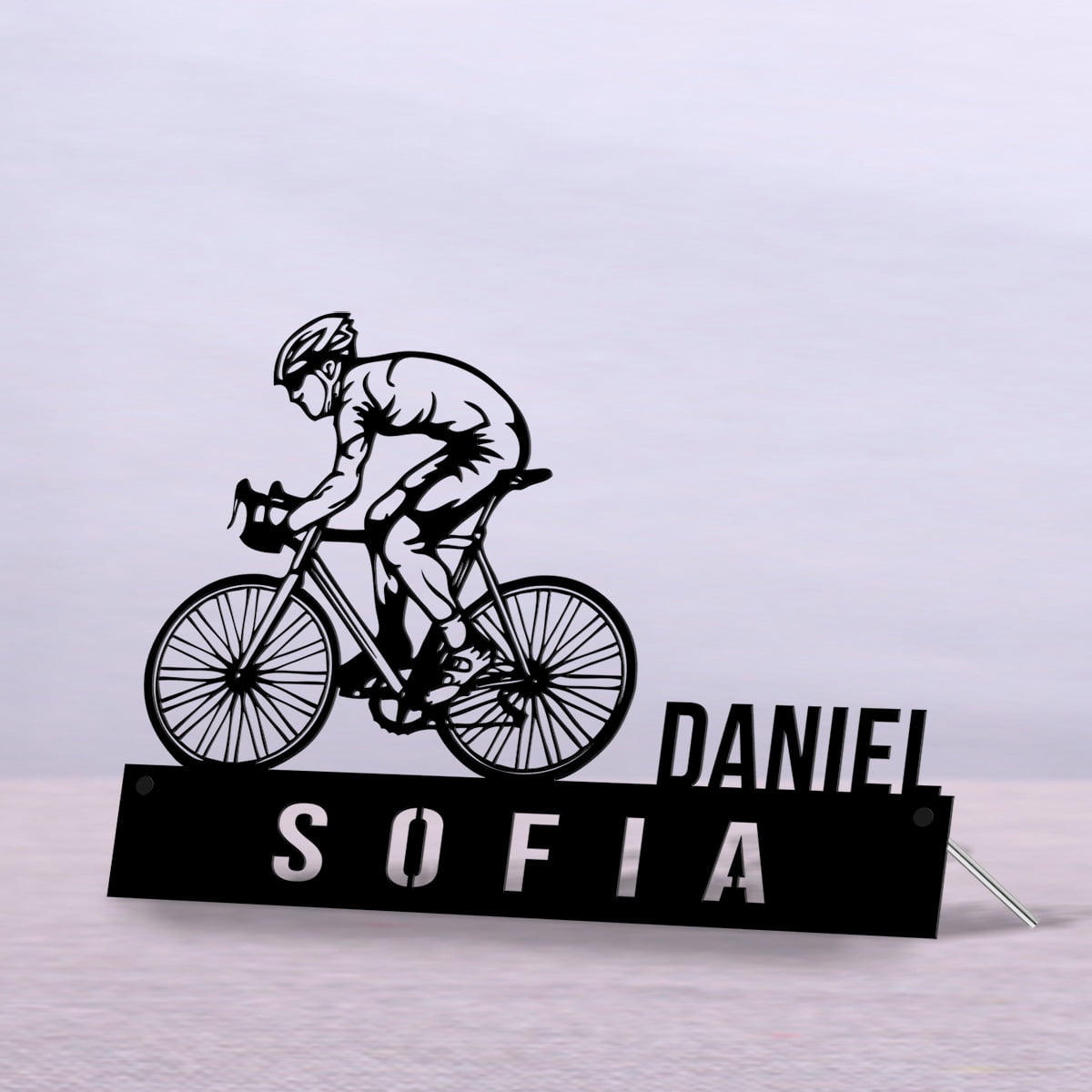 Custom Bicycle Desk Name Plate Wedge Personalized Cycling Name ...