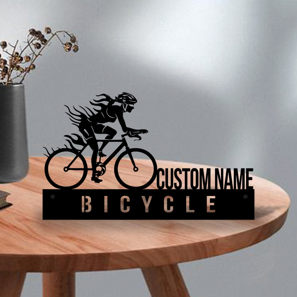 Custom Bicycle Desk Name Plate Wedge Personalized Cycling Name ...