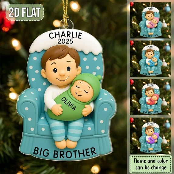 Custom Big Brother Acrylic Ornament 2025, Custom 2D Flat Christmas ...