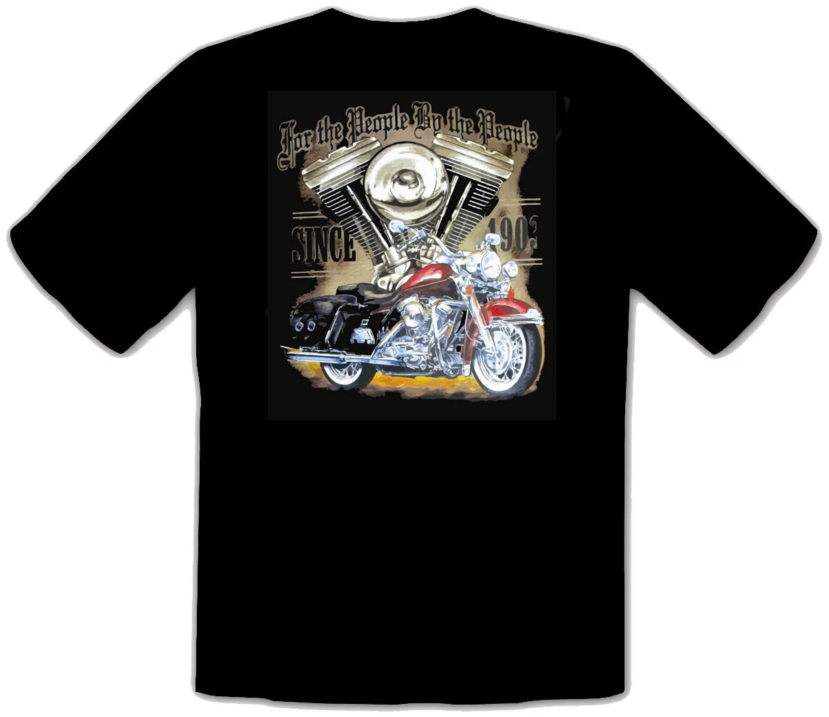 Custom Bike Kustom Rockabilly Live To Ride Harley Chopper Black T-Shirt ...