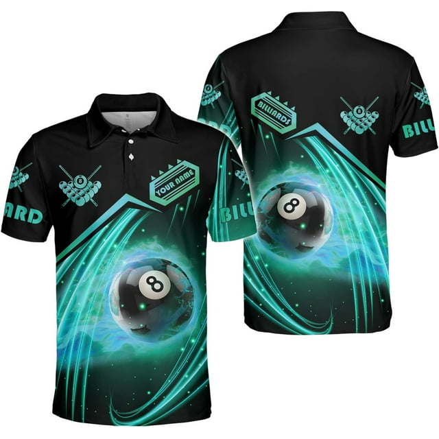 Custom Billiard Polo Shirts for Men Women Personalized Name Team 8 Ball ...