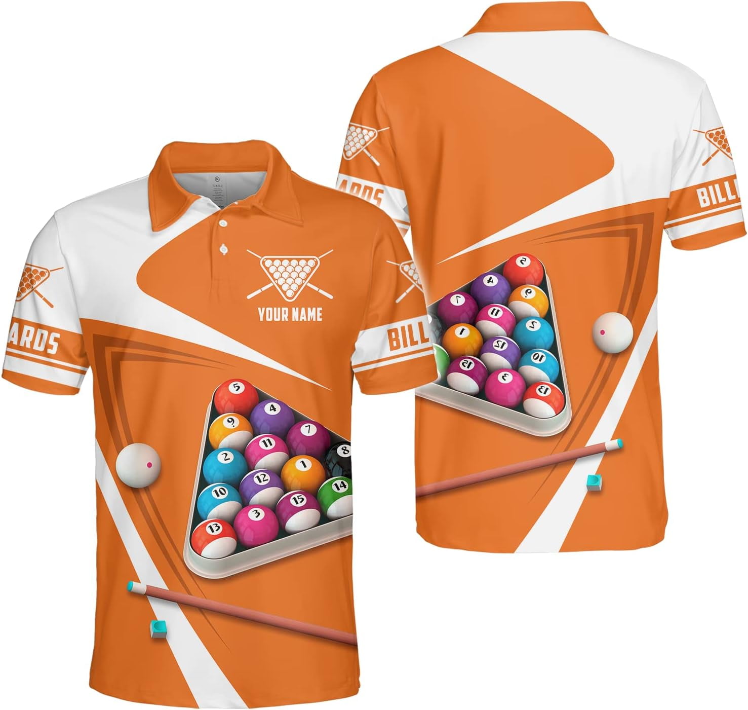 Custom Billiard Polo Shirts for Men Women Personalized Name Team 8 Ball Shirt Billiards Apparel ...