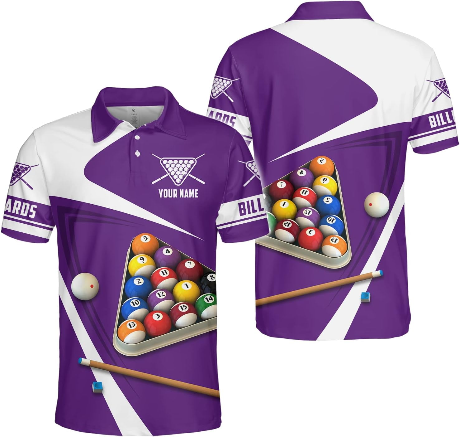 Custom Billiard Polo Shirts for Men Women Personalized Name Team 8 Ball Shirt Billiards Apparel ...