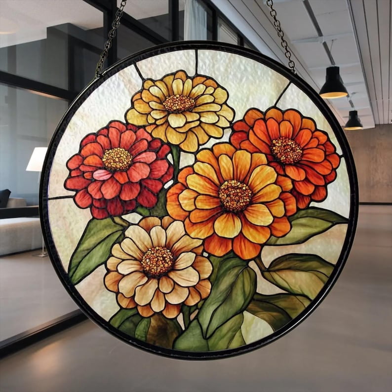 Custom Birth Flower Stained Glass Suncatcher, Custom Grandma's Garden ...