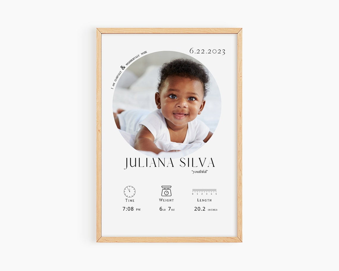 Custom Birth Stats Sign Printable, Newborn Poster, New Mom Gift, Baby ...