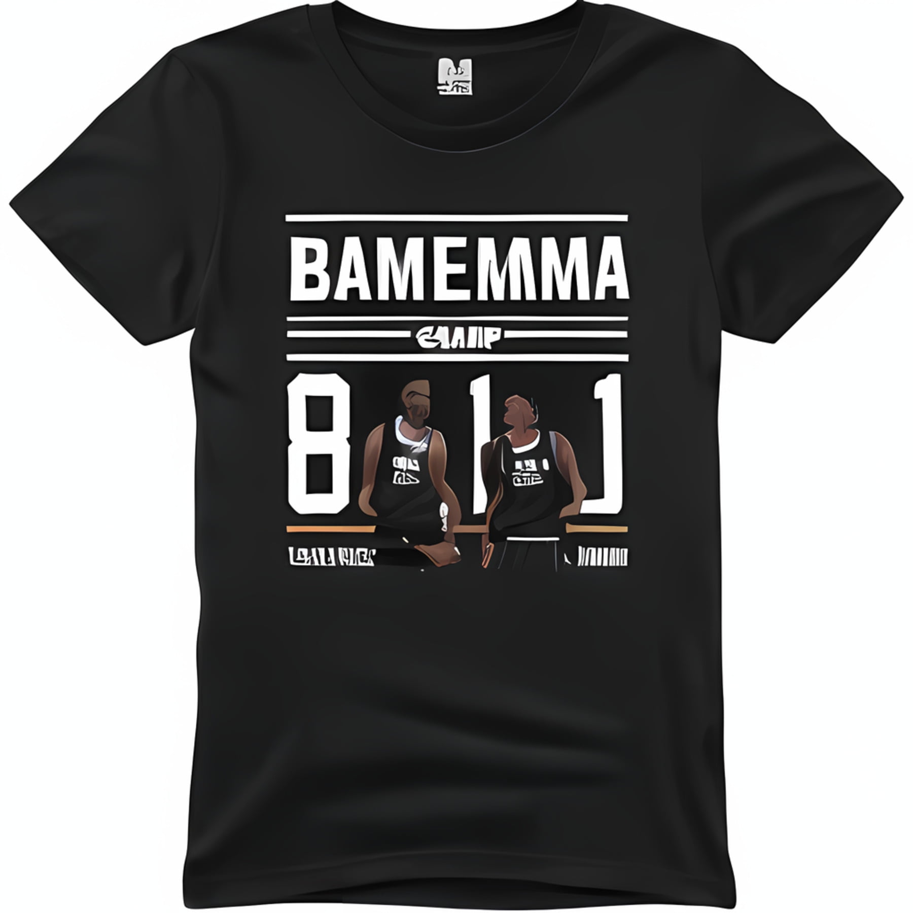 Custom Black Basketball Jersey 80 with 'BAM Farrow Emma' Text Unique ...