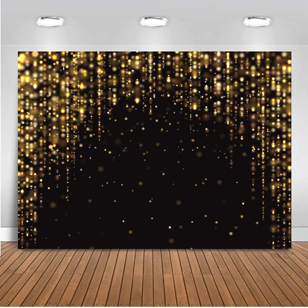 Custom Black and Gold Backdrop 7x5ft Black and Gold Party Decorations ...
