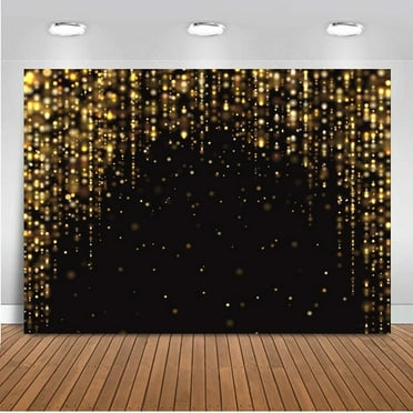 Black & Gold Party Backdrop - Perfect for Birthday, Graduation ...