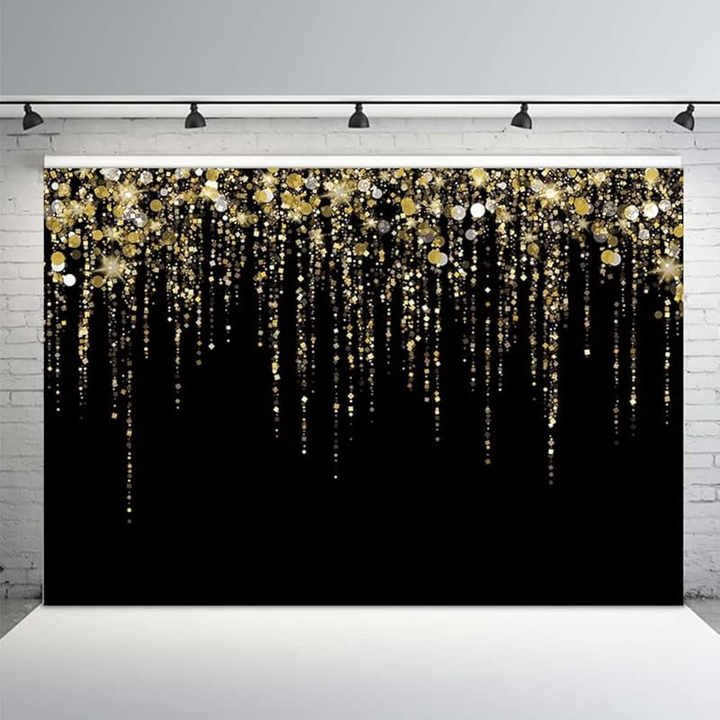 Custom Black and Gold Backdrop Gold Glitter Photography Background ...