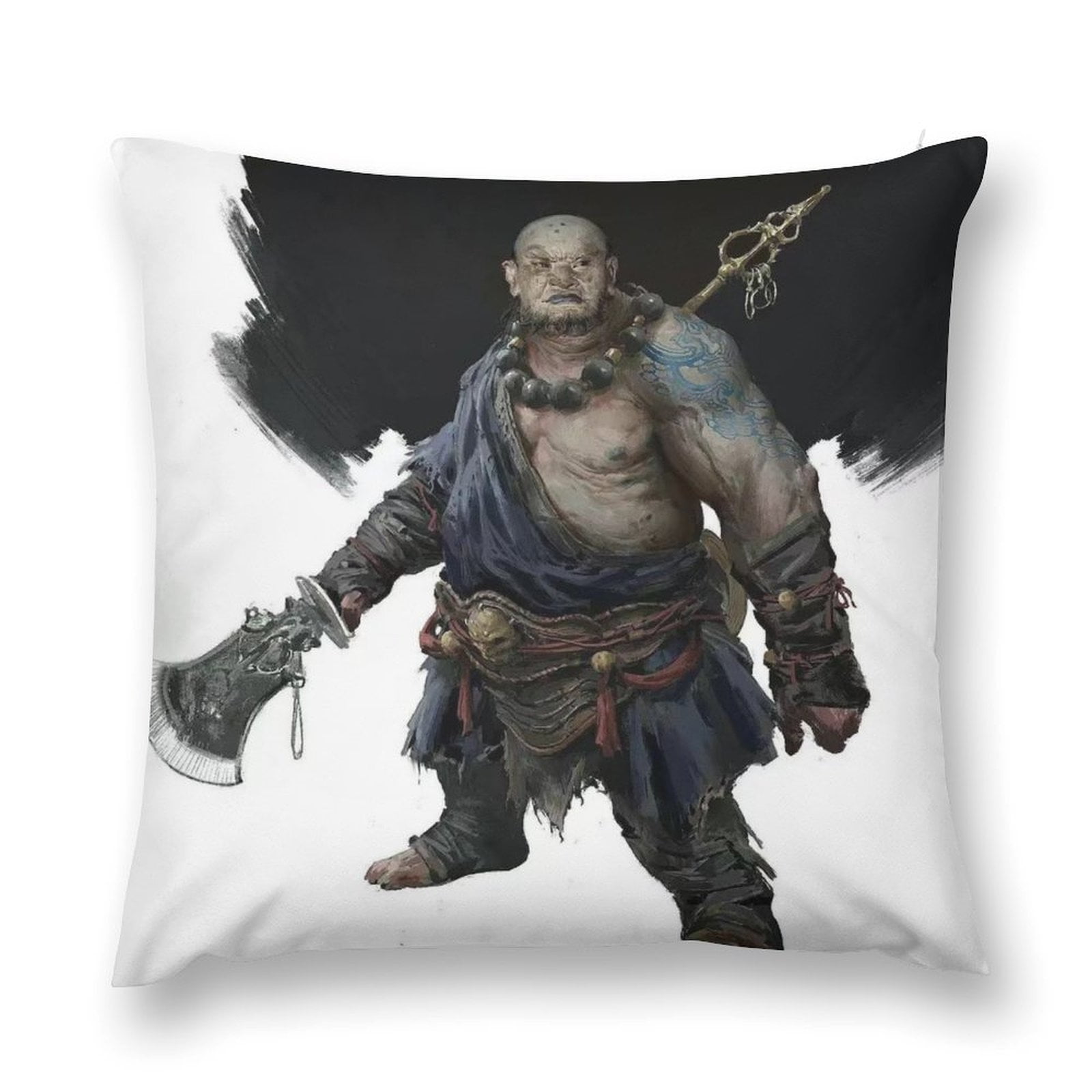 Custom Black-Myth Wu-kong Plush Pillow Case, Soft Warm Kawaii Square ...