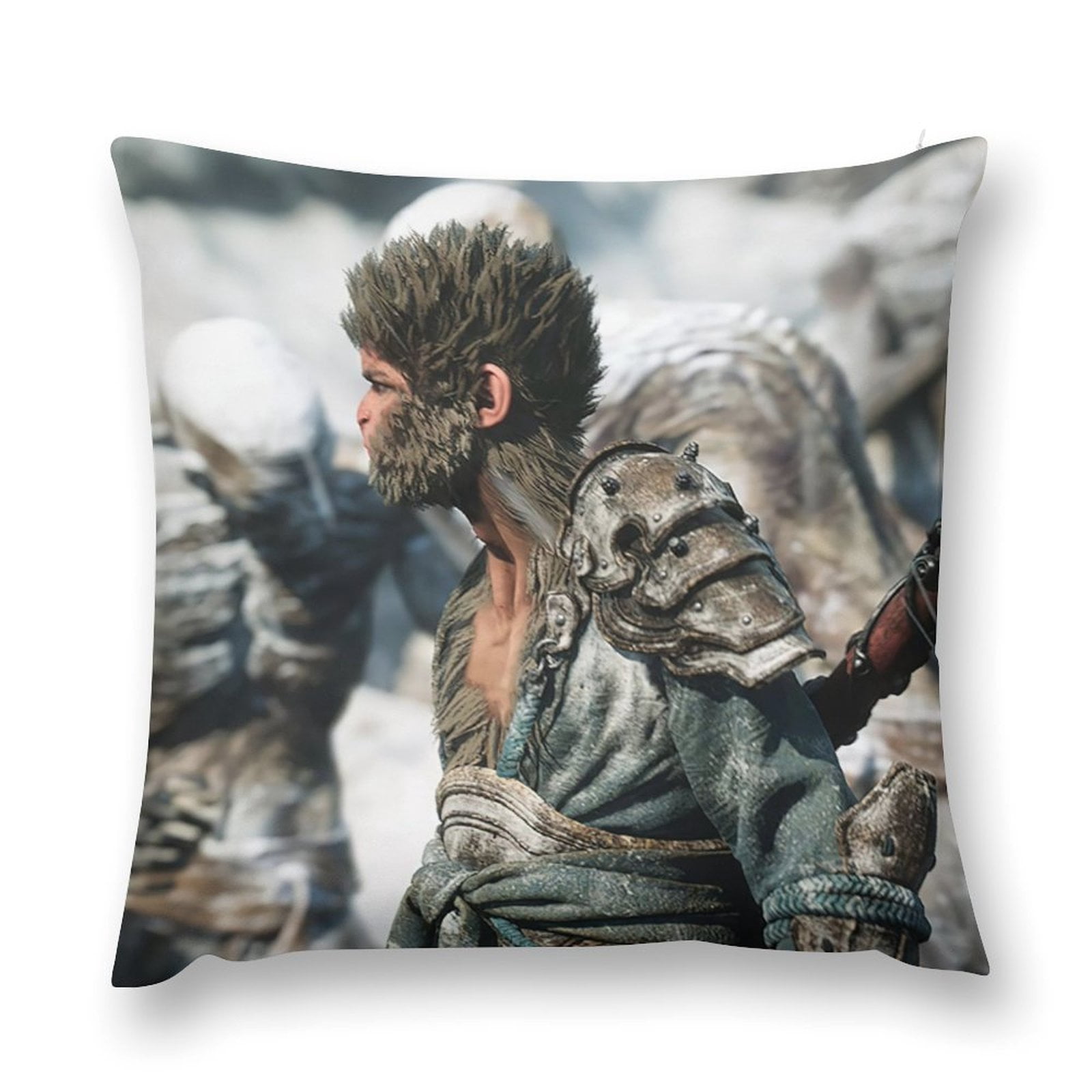 Custom Black-Myth Wu-kong Plush Pillow Case, Soft Warm Kawaii Square ...