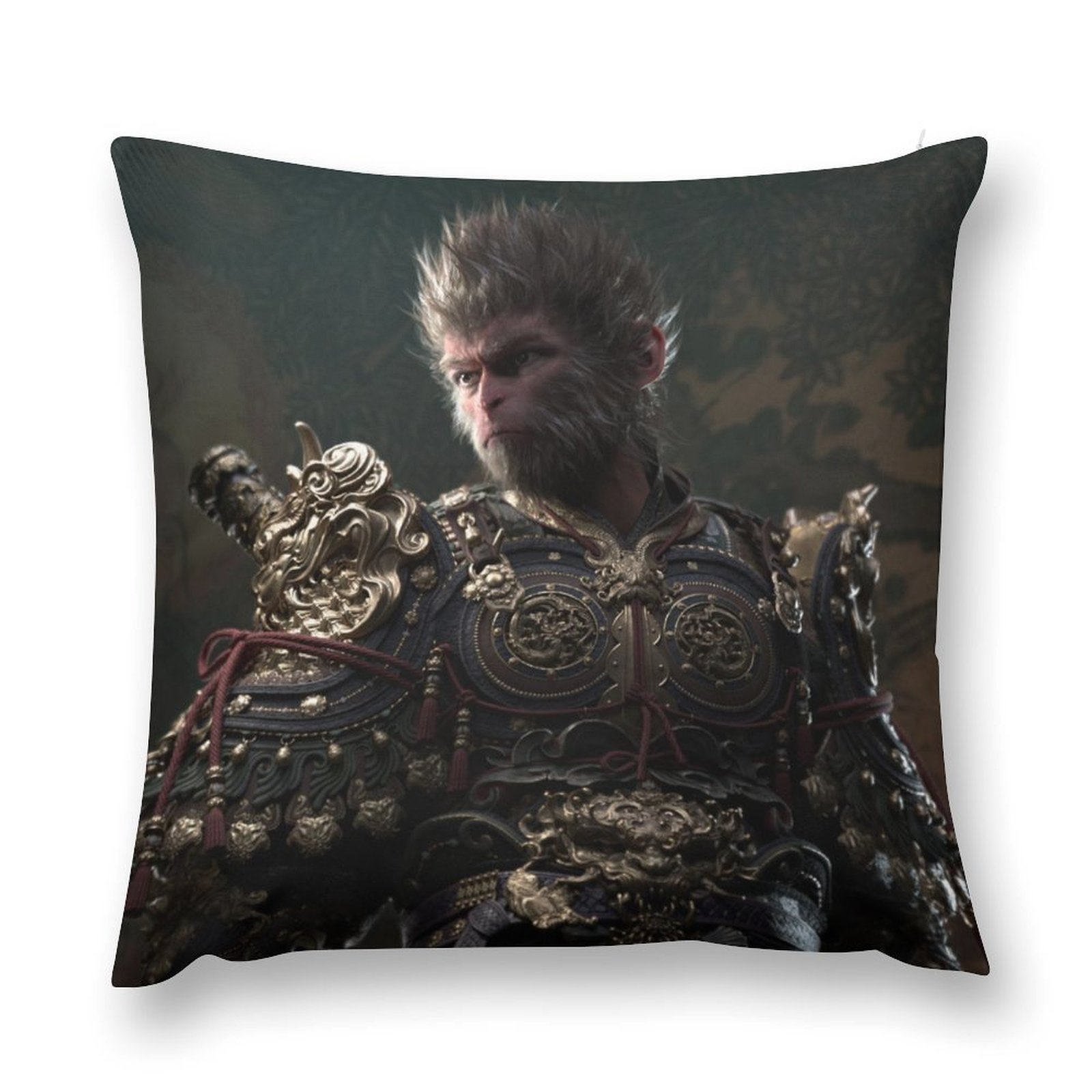 Custom Black-Myth Wu-kong Plush Pillow Case, Soft Warm Kawaii Square ...