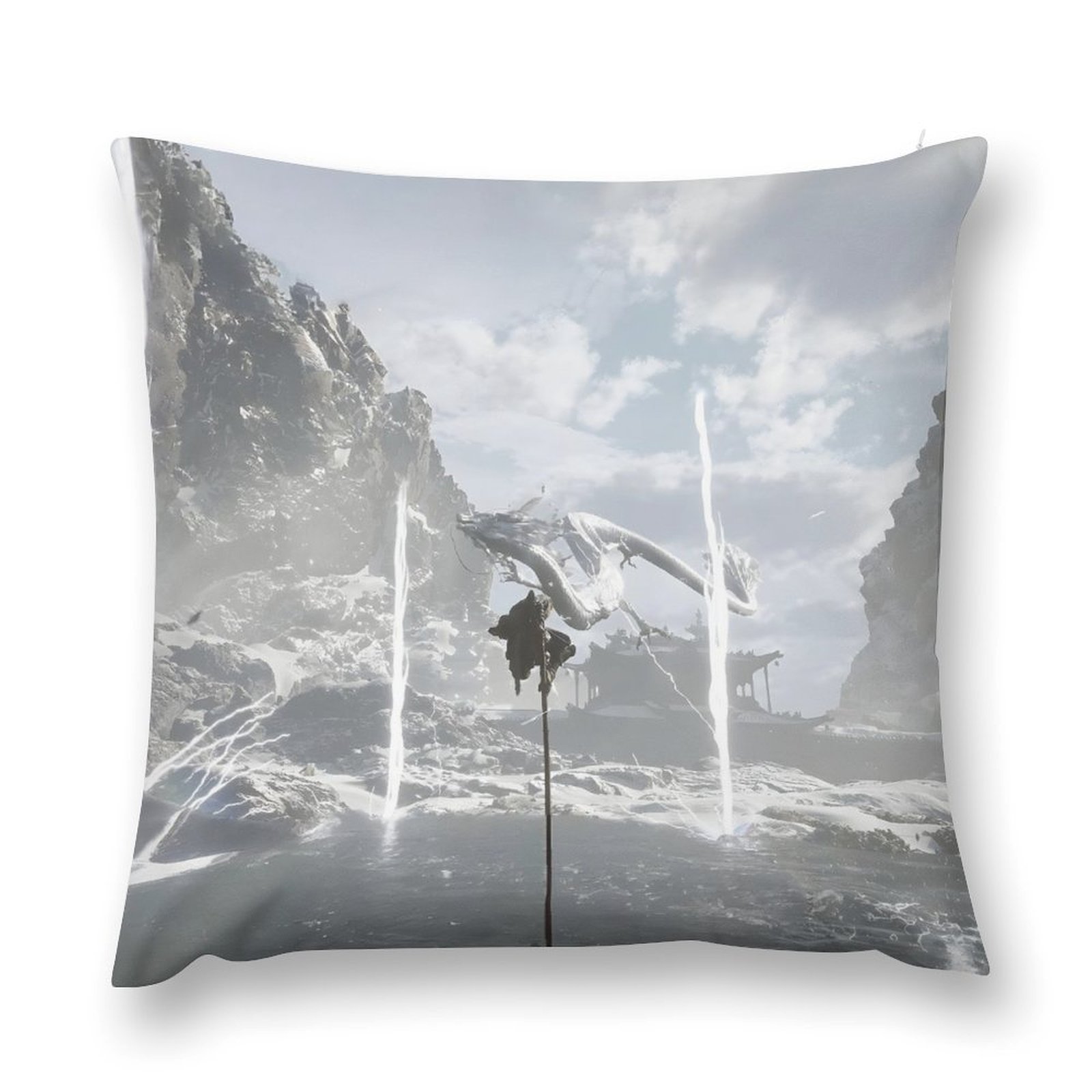 Custom Black-Myth Wu-kong Plush Pillow Case, Soft Warm Kawaii Square ...