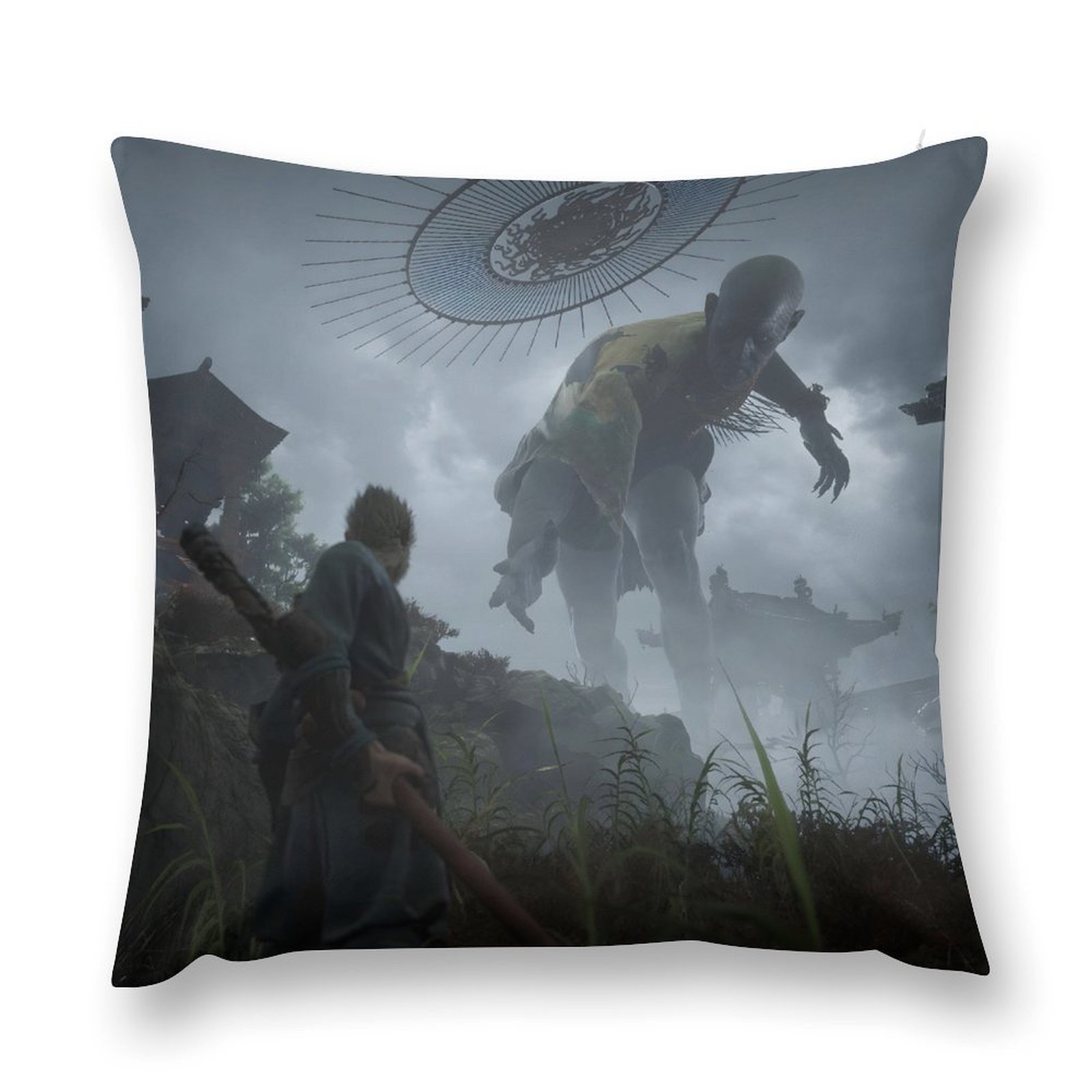 Custom Black-Myth Wu-kong Plush Pillow Case, Soft Warm Kawaii Square ...