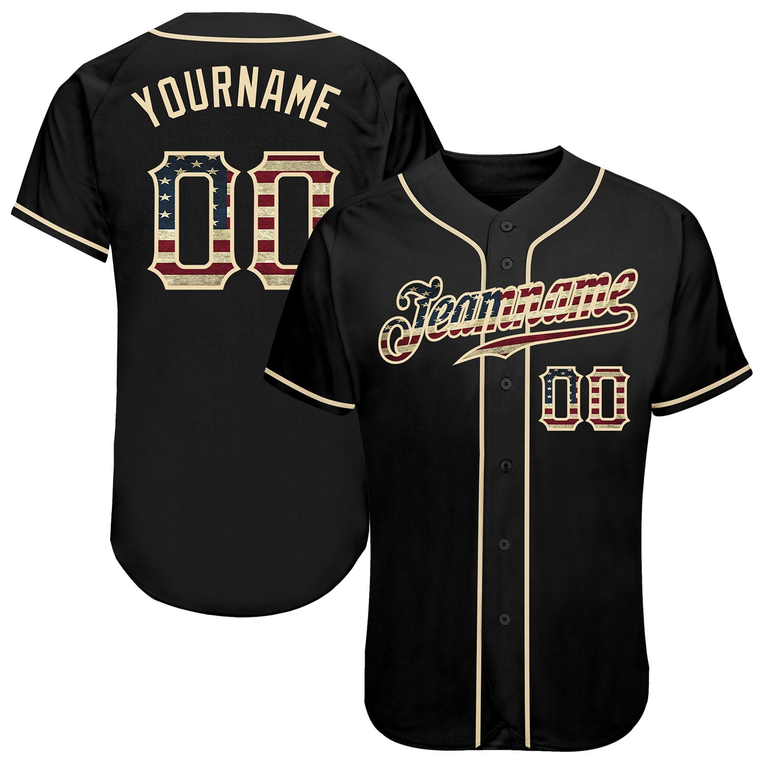 Custom Black USA Cream Authentic Baseball Jersey - Hot Sale 2026 ...