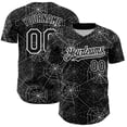 Custom Black White 3D Pattern Design Spider Web Authentic Baseball ...