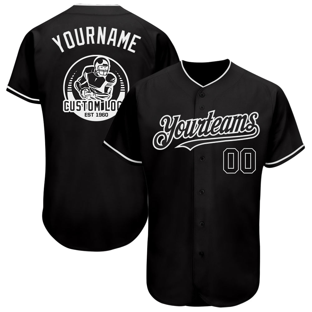 Custom Black White Authentic Baseball Jersey - Hot Sale 2026 - Walmart.com