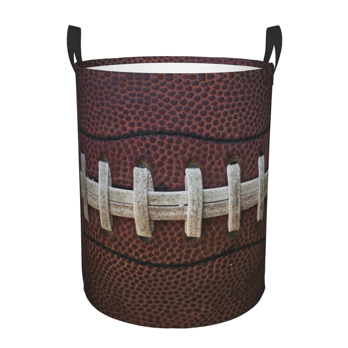 Custom Black White Football Laundry Basket Foldable Soccer Sport ...