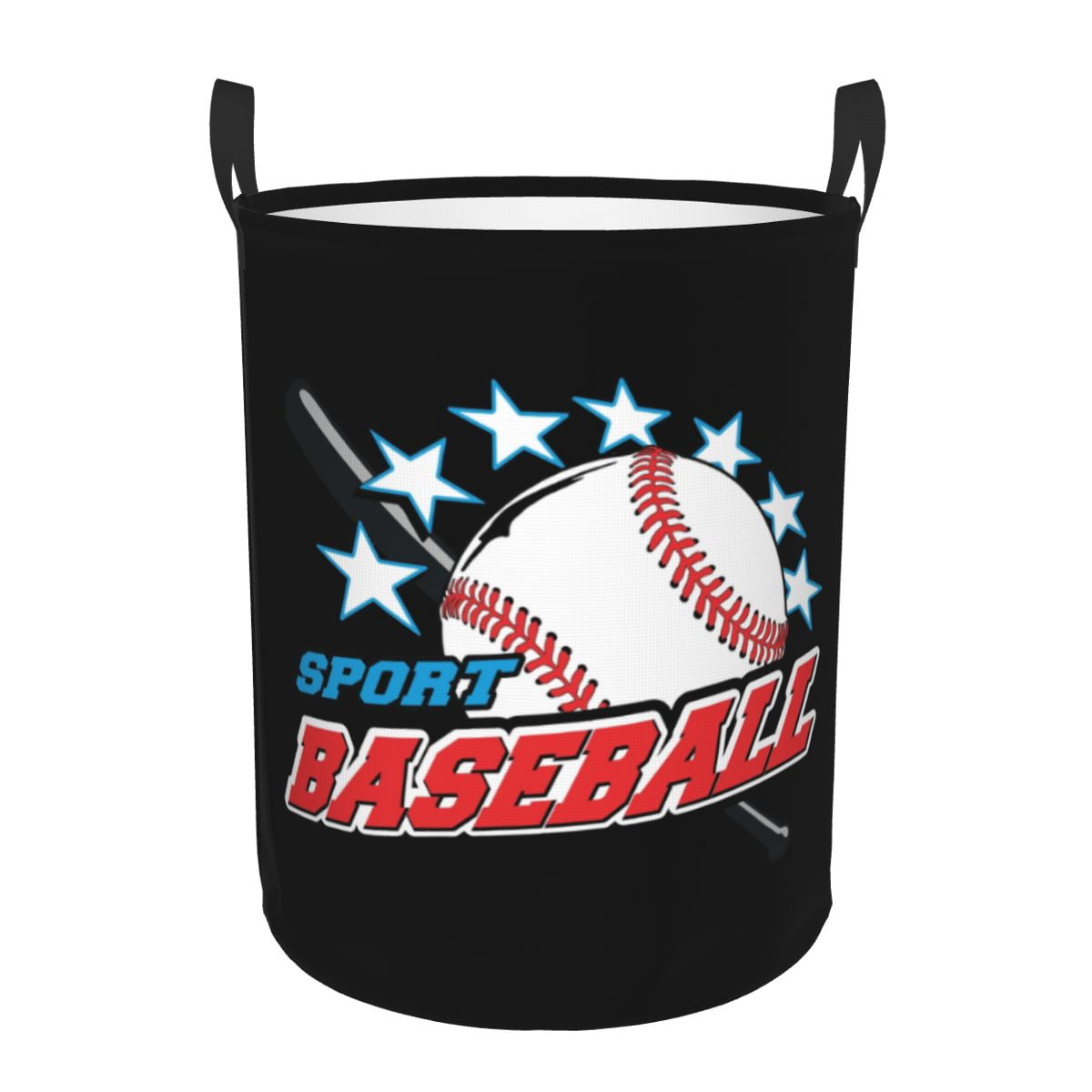 Custom Black White Football Laundry Basket Foldable Soccer Sport ...