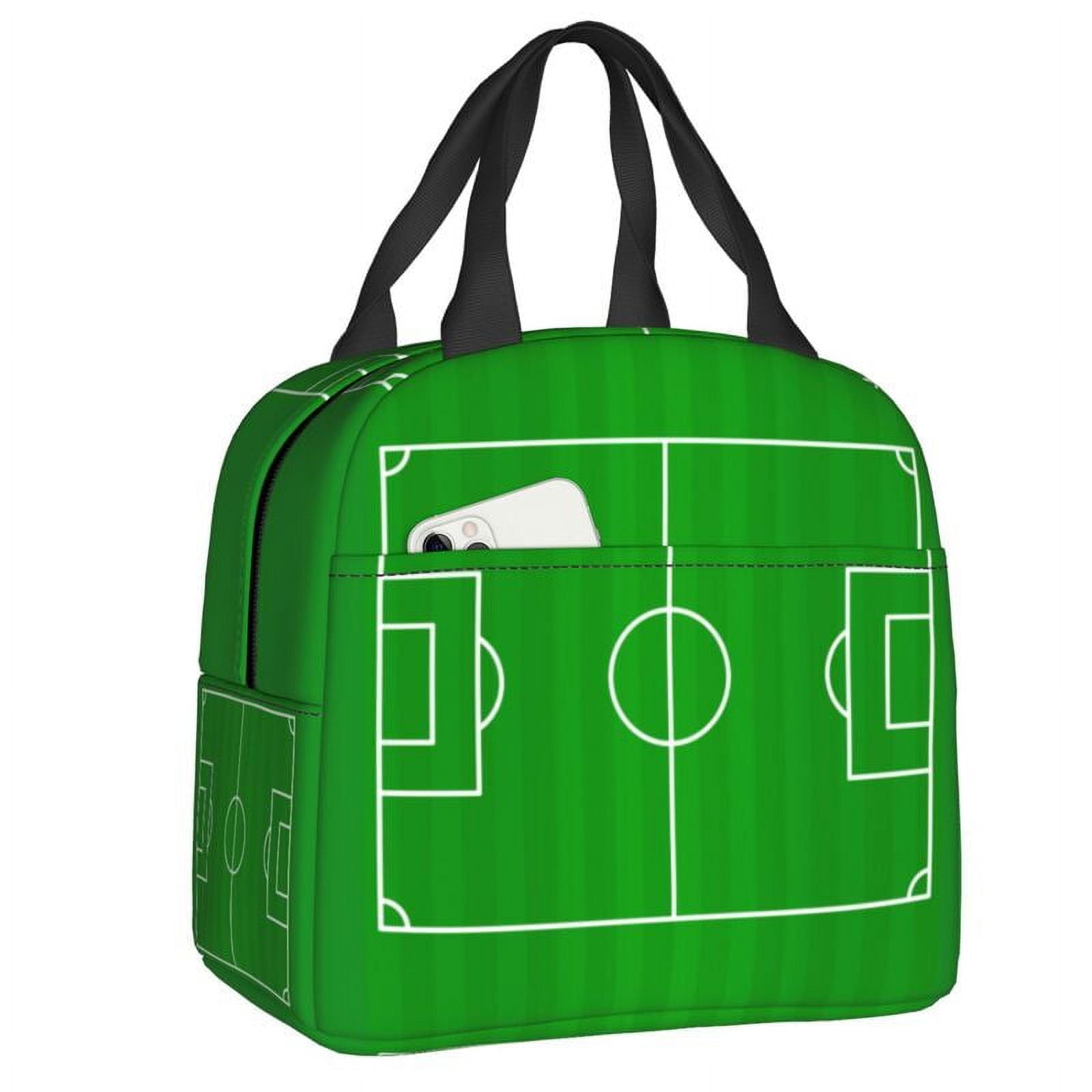 Custom Black White Football Lunch Bag Women Cooler Warm Insulated Lunch ...