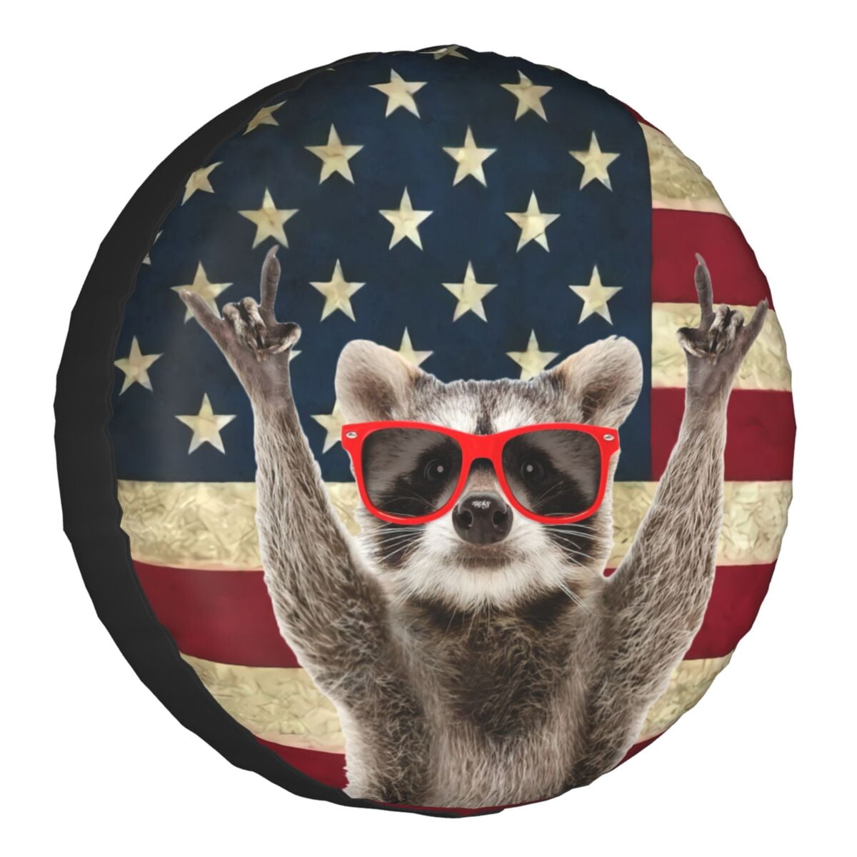 Custom Black White Vintage American Flag Spare Tire Cover for RAV4 ...