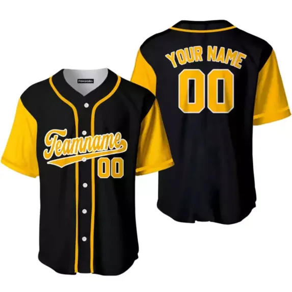 Custom Black Yellow Raglan Yellow White Baseball Jerseys For Men ...